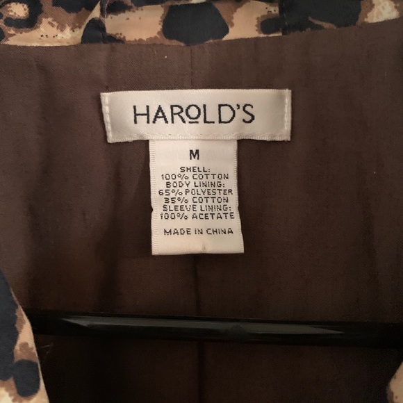 Harold's | Jackets & Coats | Harolds New Womens Leopard Jacket Size M ...